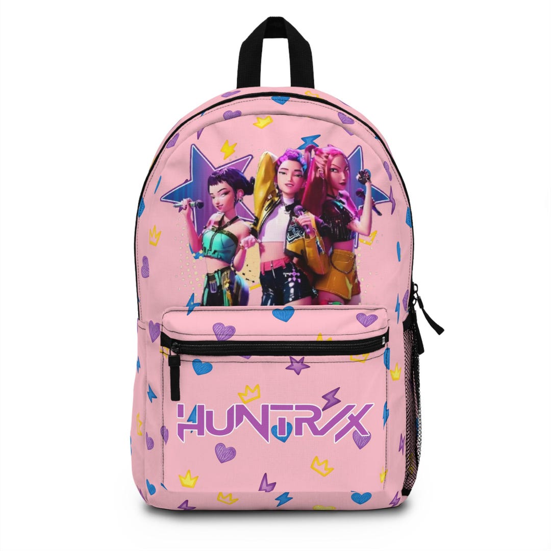 Huntrix Pink Backpack, K-pop Demon Hunter Movie Bag, Back to School ...