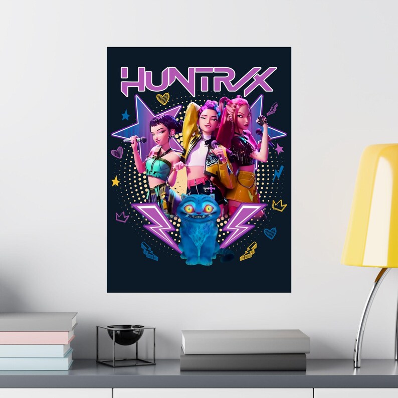 Huntrix K-pop Demon Hunters Poster, Anime Wall Art Print, Netflix Show ...