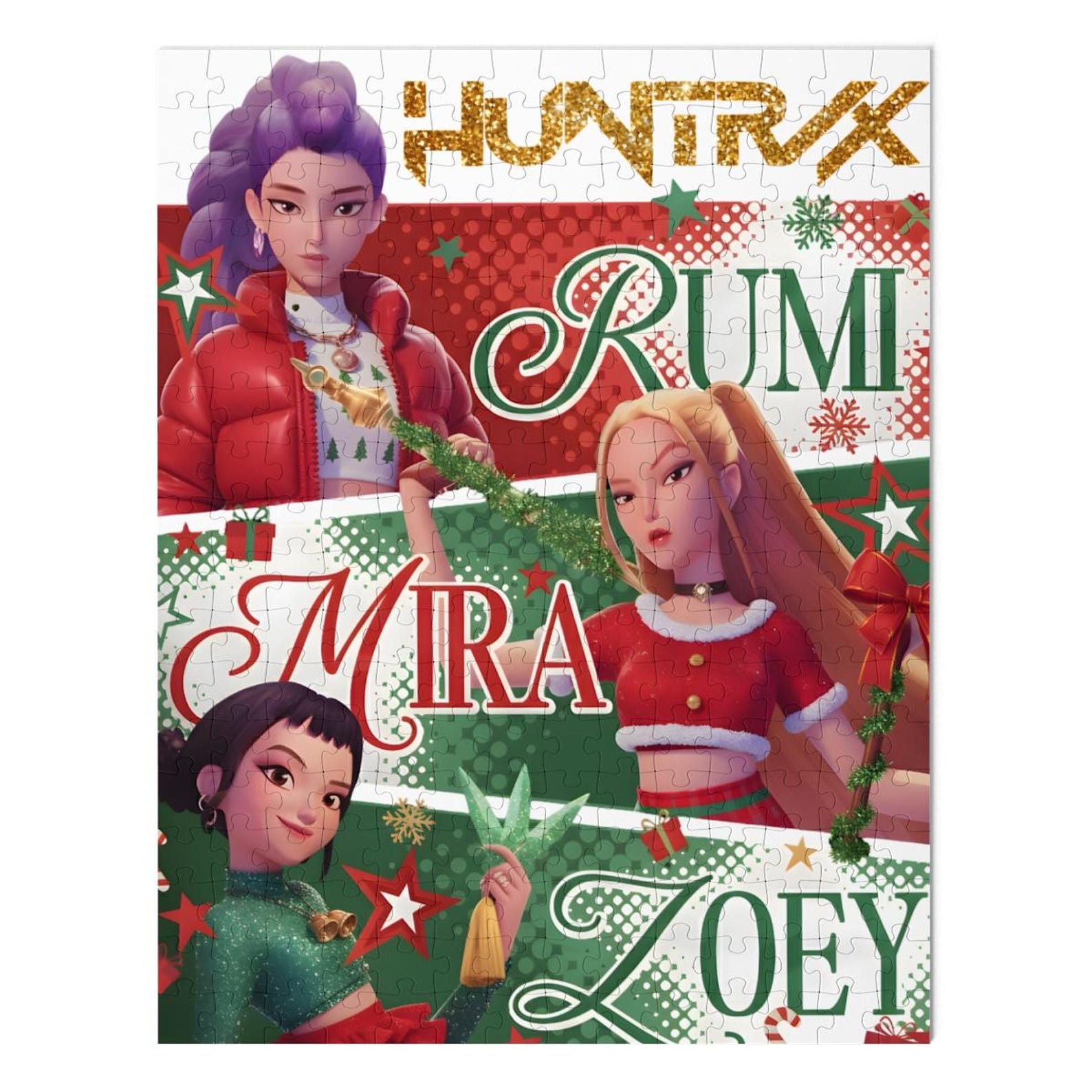 K-pop Demon Hunters Huntrix Holiday Puzzle, Christmas Edition. Custom ...