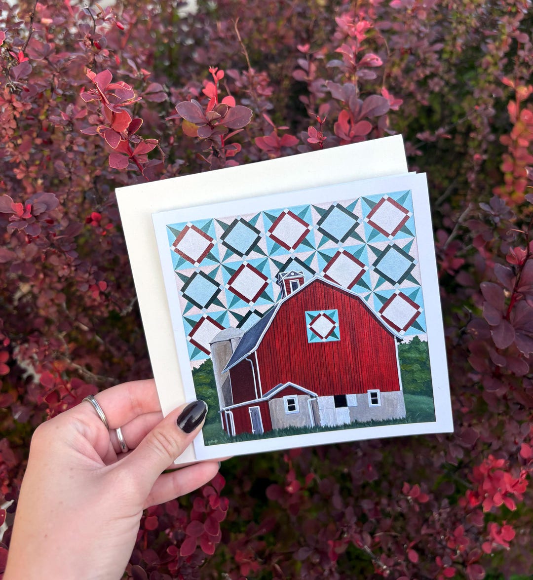 Wisconsin Barn Quilt, 4 Blank Cards - Etsy