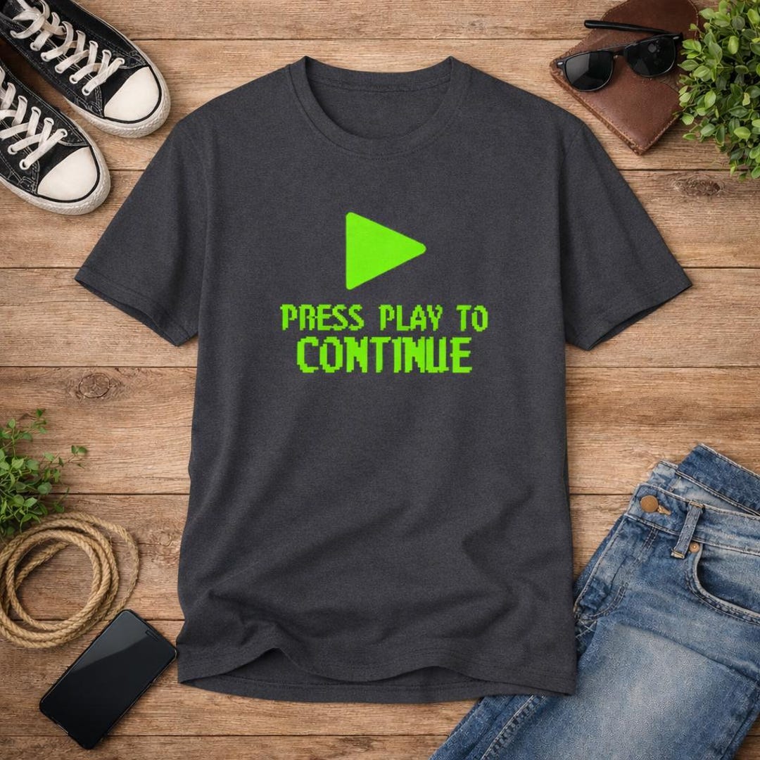 Unisex Softstyle "press Play to Continue" T-shirt - Etsy