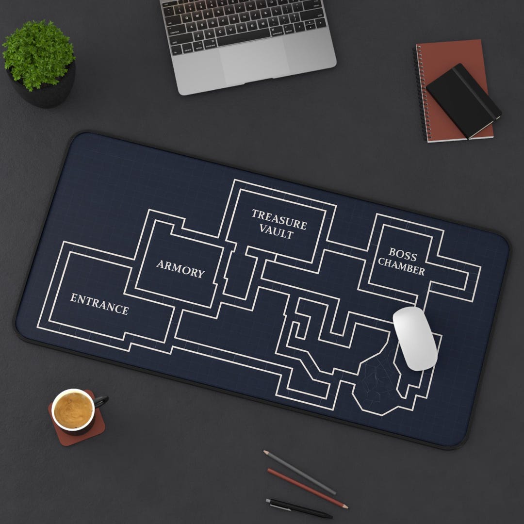 Dungeon Floorplan Desk Mat | RPG Map Mousepad 32"x16" - Etsy