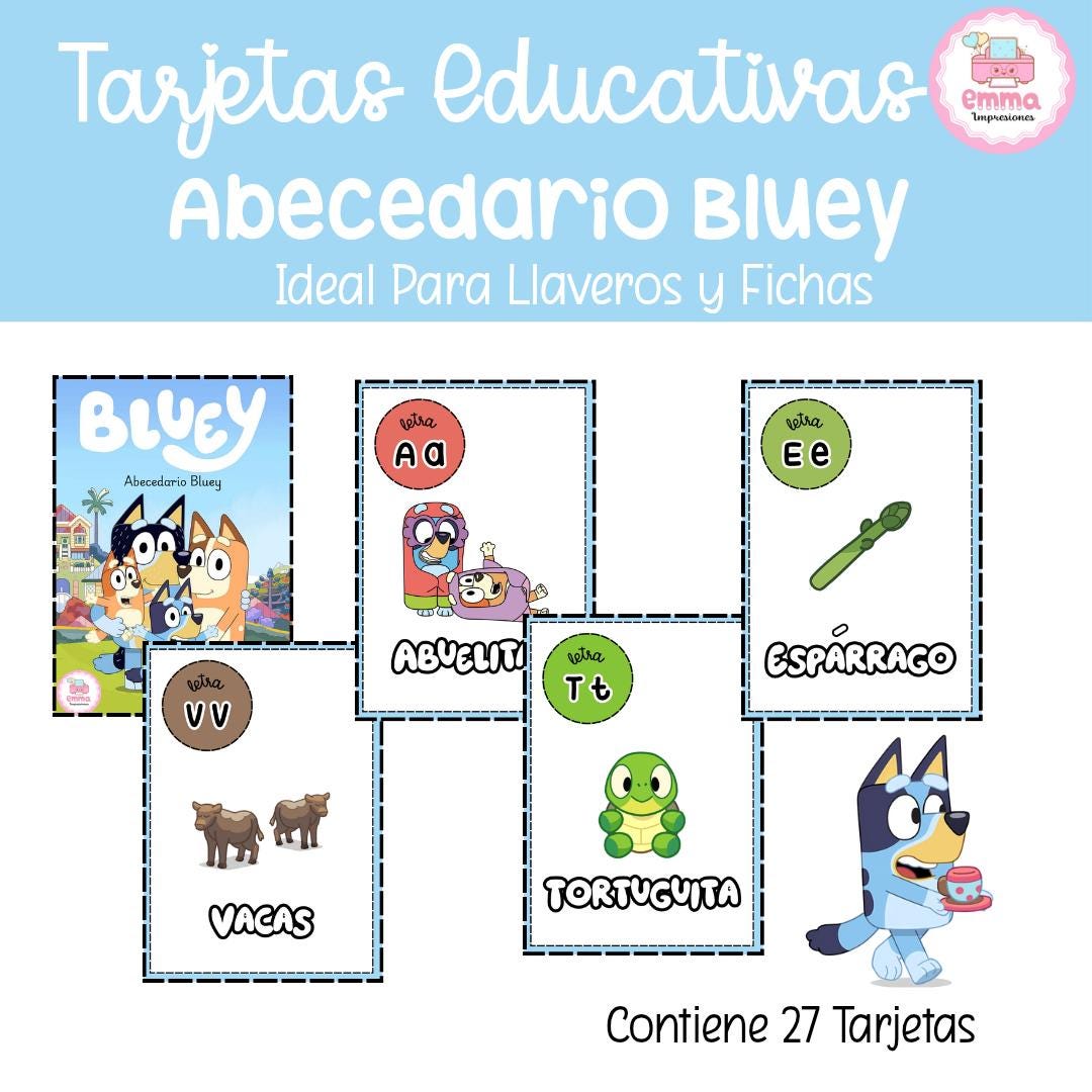 Bluey Alphabet Flash Cards - Etsy Canada