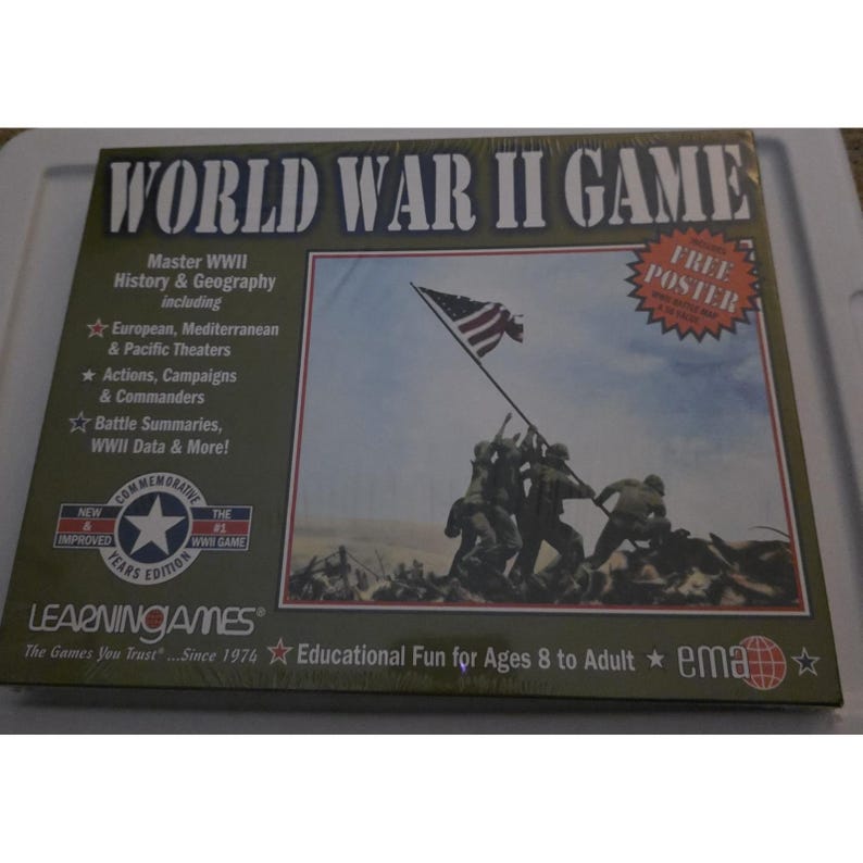 World War II Learning Games Commemorative Edition EMA Battle Map NEW E7 ...