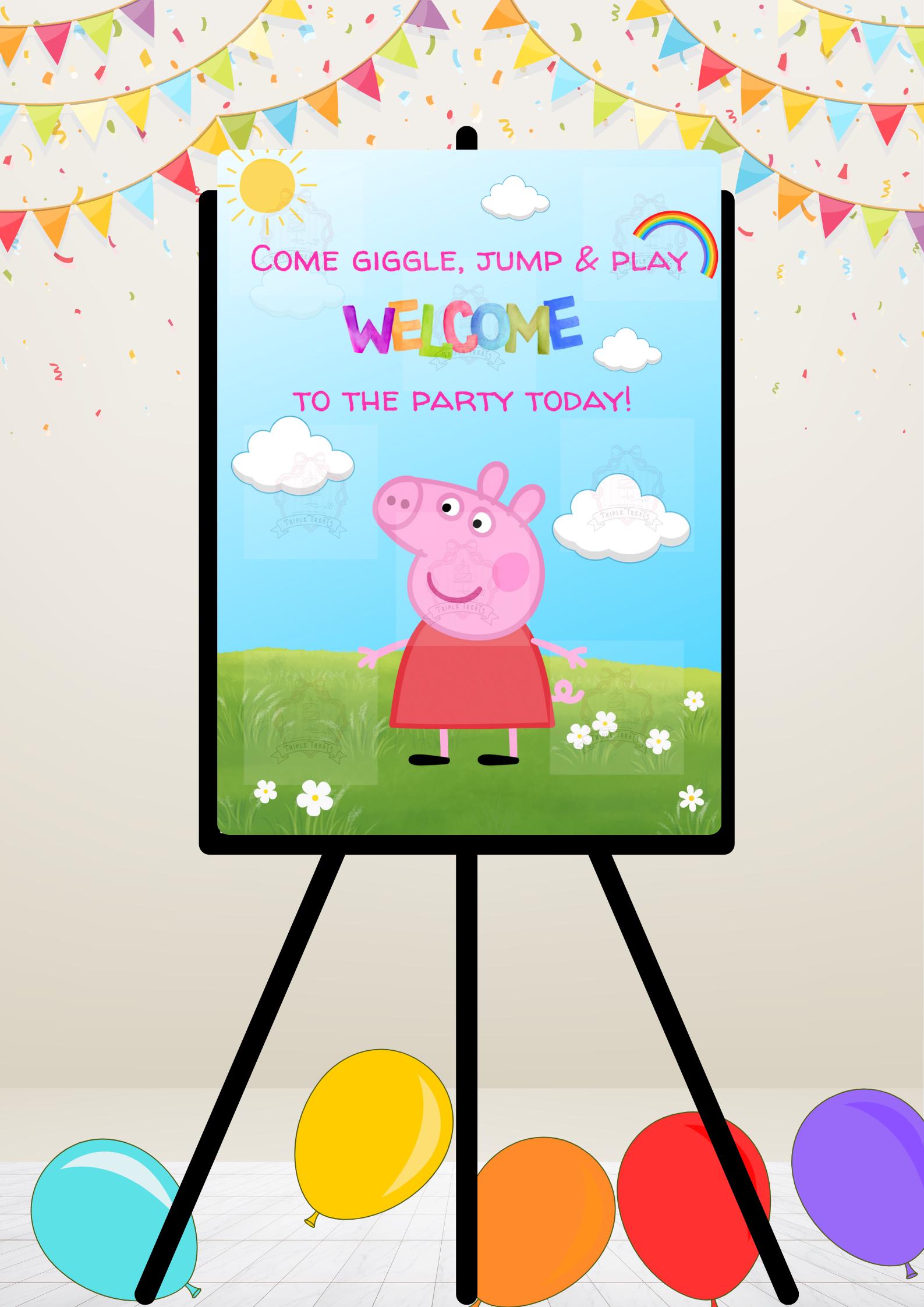 Peppa Pig Birthday Welcome Poster: Editable Party Decor (digital ...