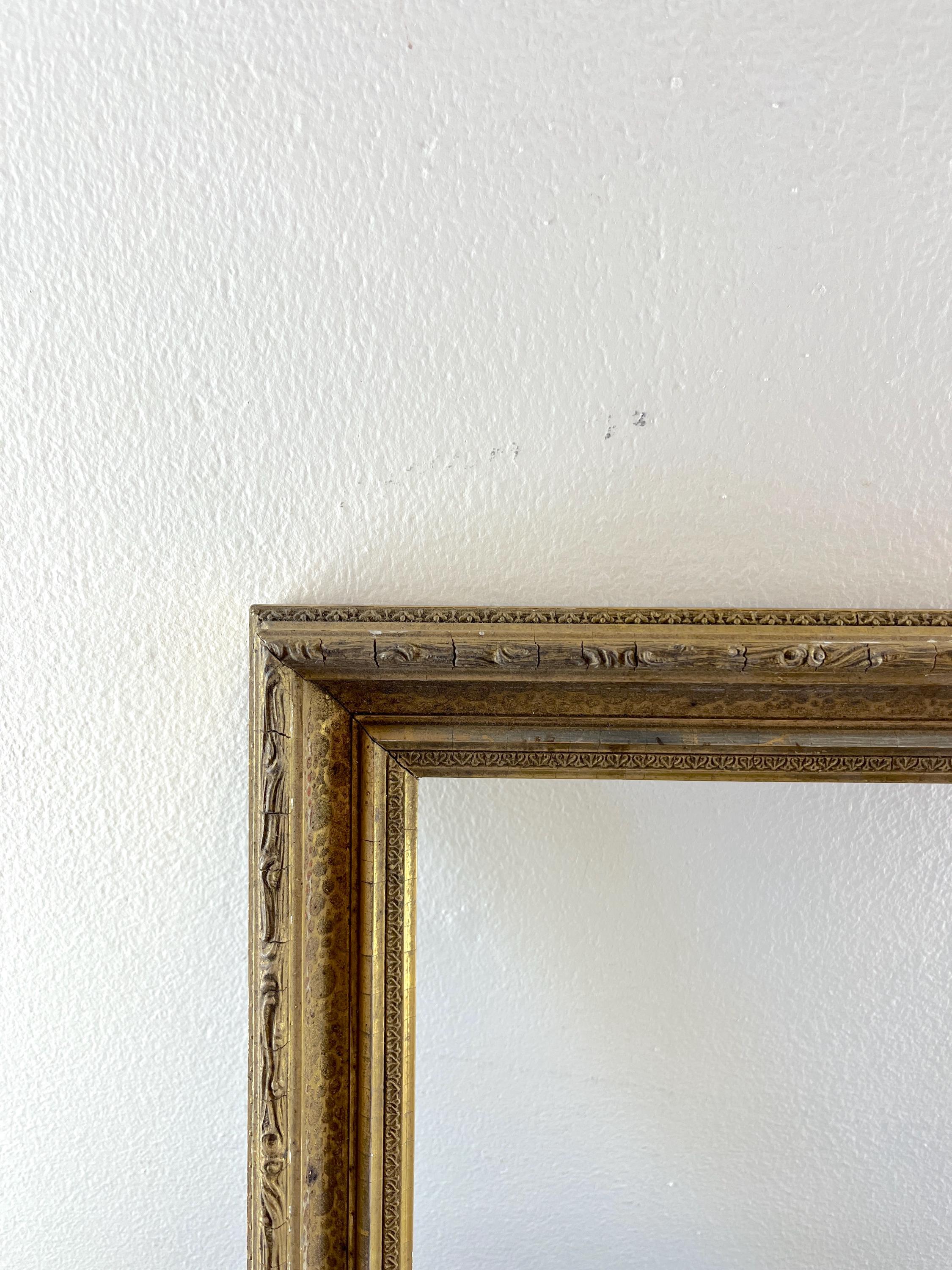 Antique Gold Ornate Gesso Gilt Decorative Frame With Glass Pane Insert ...
