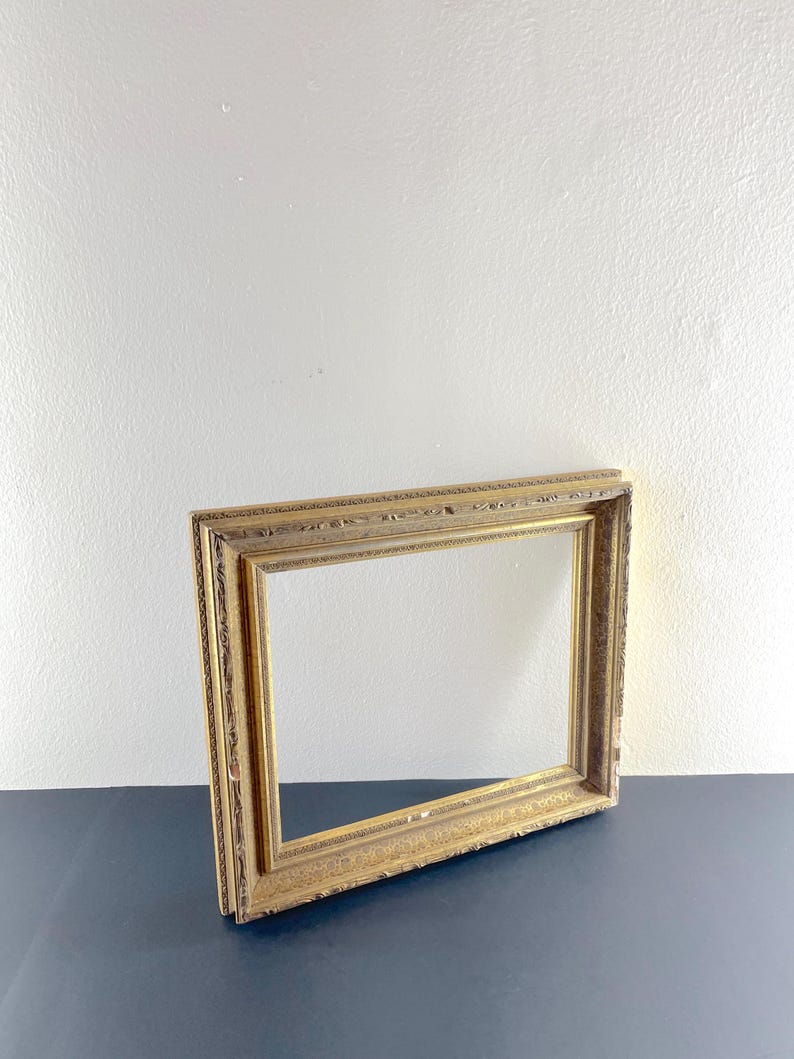Antique Gold Ornate Gesso Gilt Decorative Frame With Glass Pane Insert ...