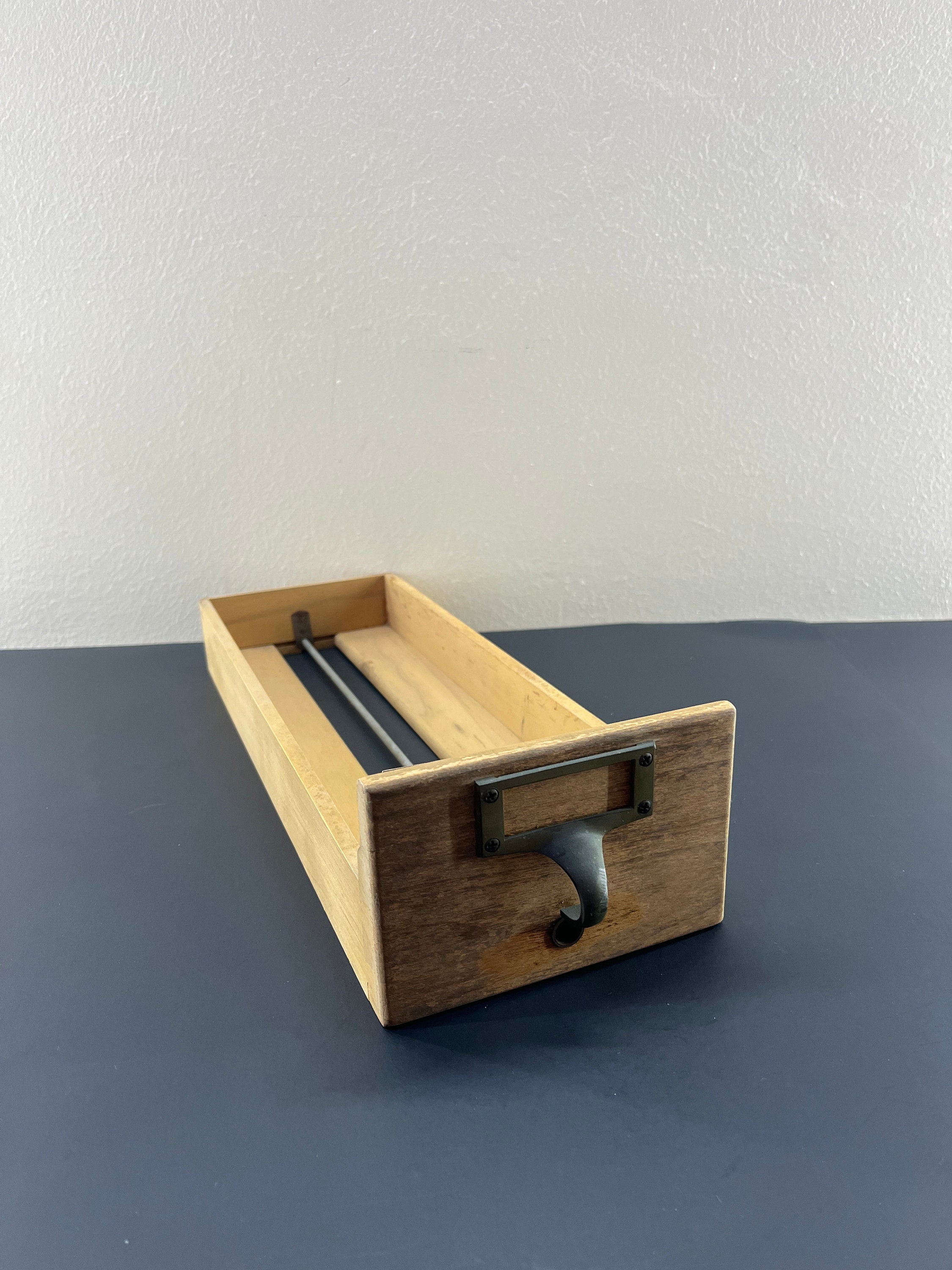 Vintage Library Card Catalog Drawer With Original Pull & Label Insert ...