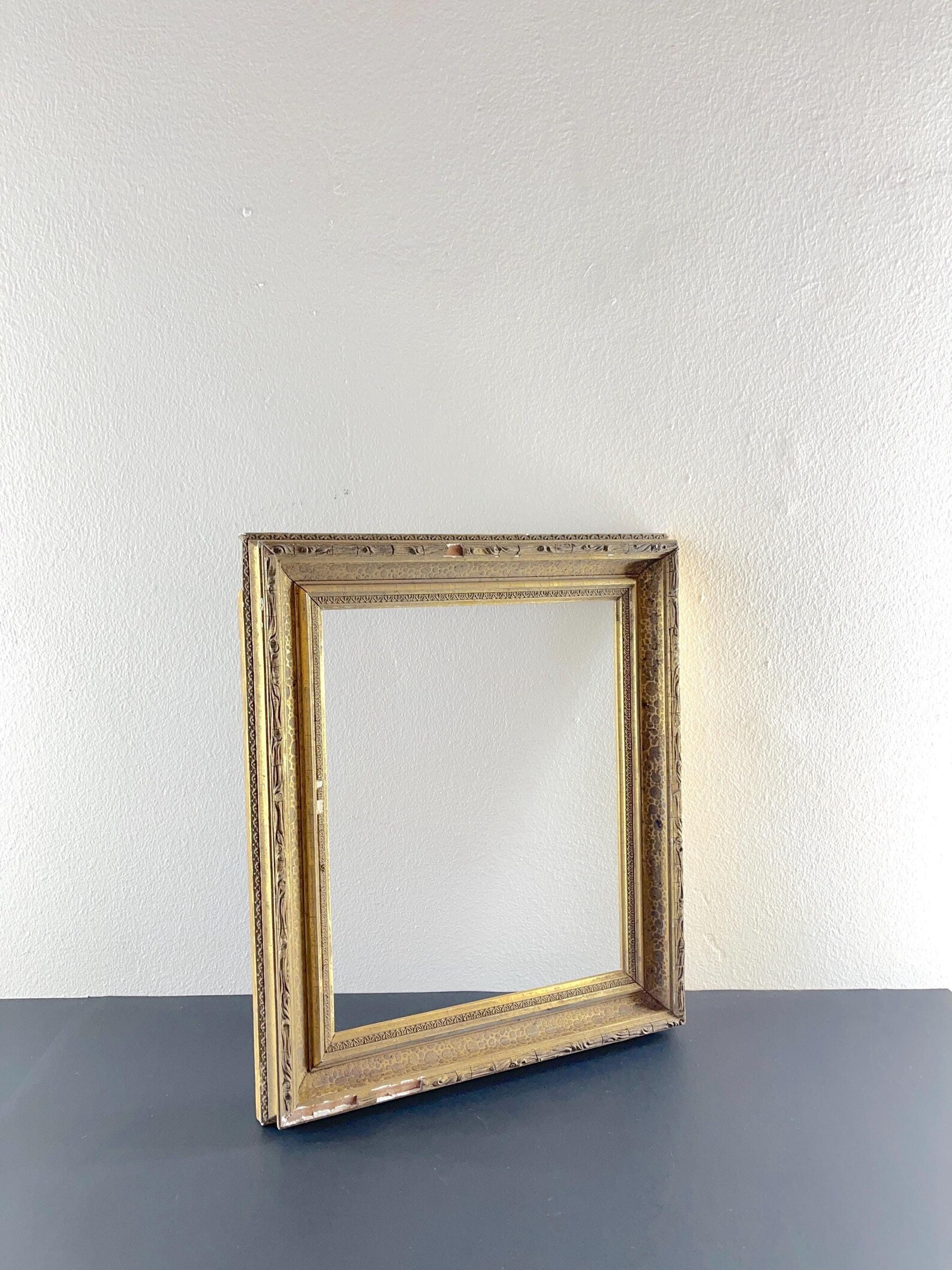 Antique Gold Ornate Gesso Gilt Decorative Frame With Glass Pane Insert ...