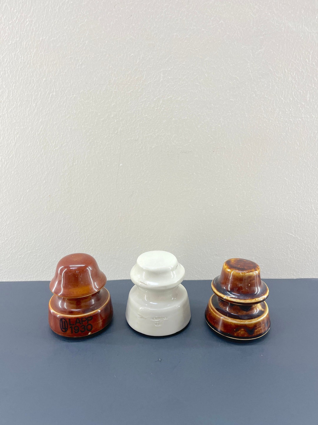 Lot of (3) Ceramic Electrical Insulators Instant Collection Collectable ...