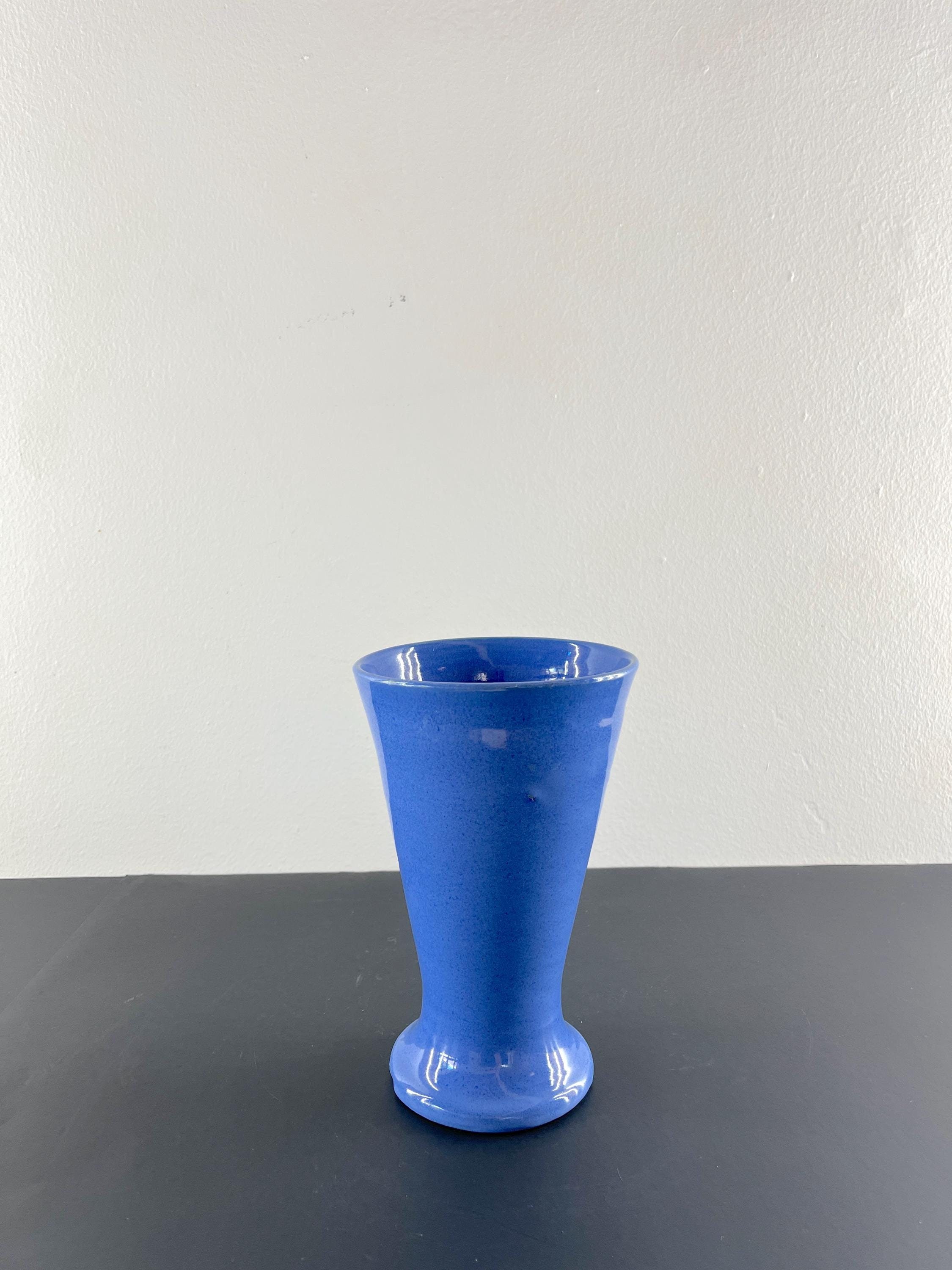 Vintage Periwinkle | Blue Glazed Studio Pottery | Ceramic Tall Flower ...