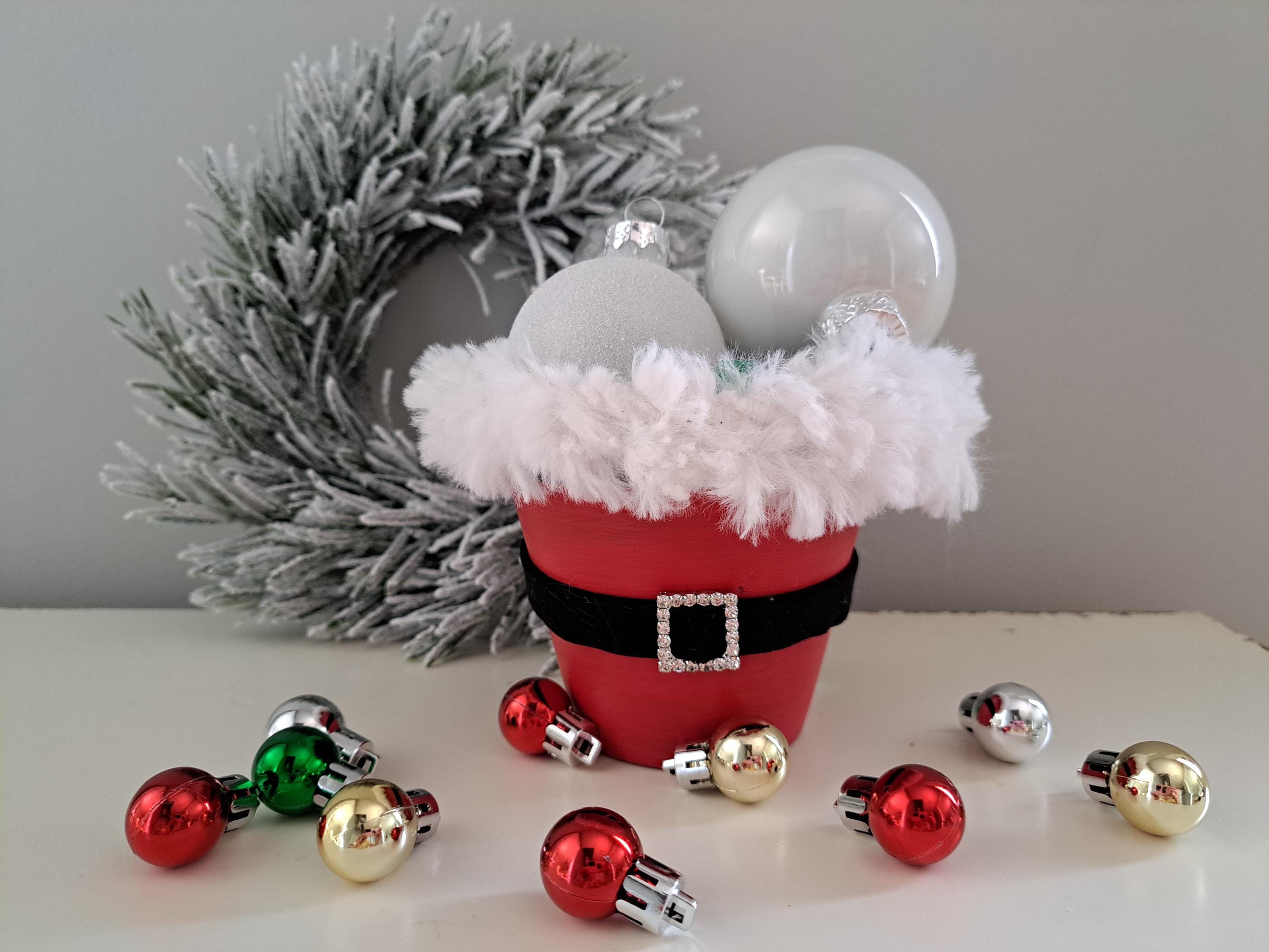 Santa Claus Terracotta Planters, Christmas Planter - Etsy