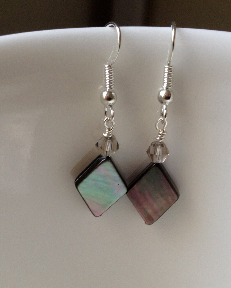 Dangle Shell and Crystal Earrings - Etsy