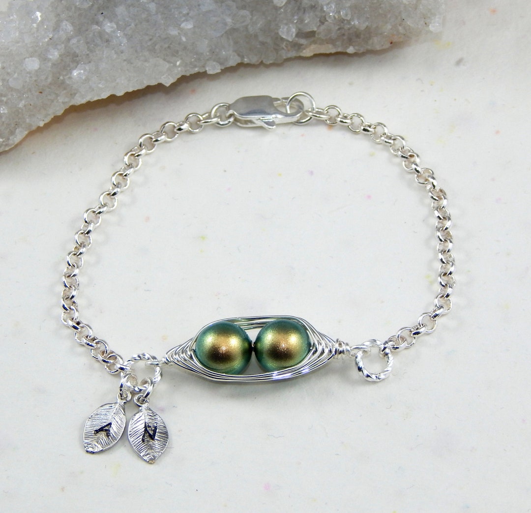 Two Peas in a Pod Bracelet 2 Peas in A Pod Silver - Etsy