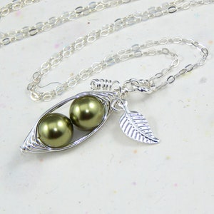 Two Peas in A Pod Necklace,two Peas in A Pod,two Green Peas in A Pod ...