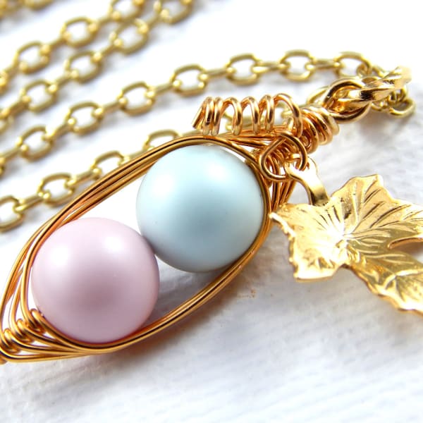 Two Peas in a Pod Necklace - Etsy