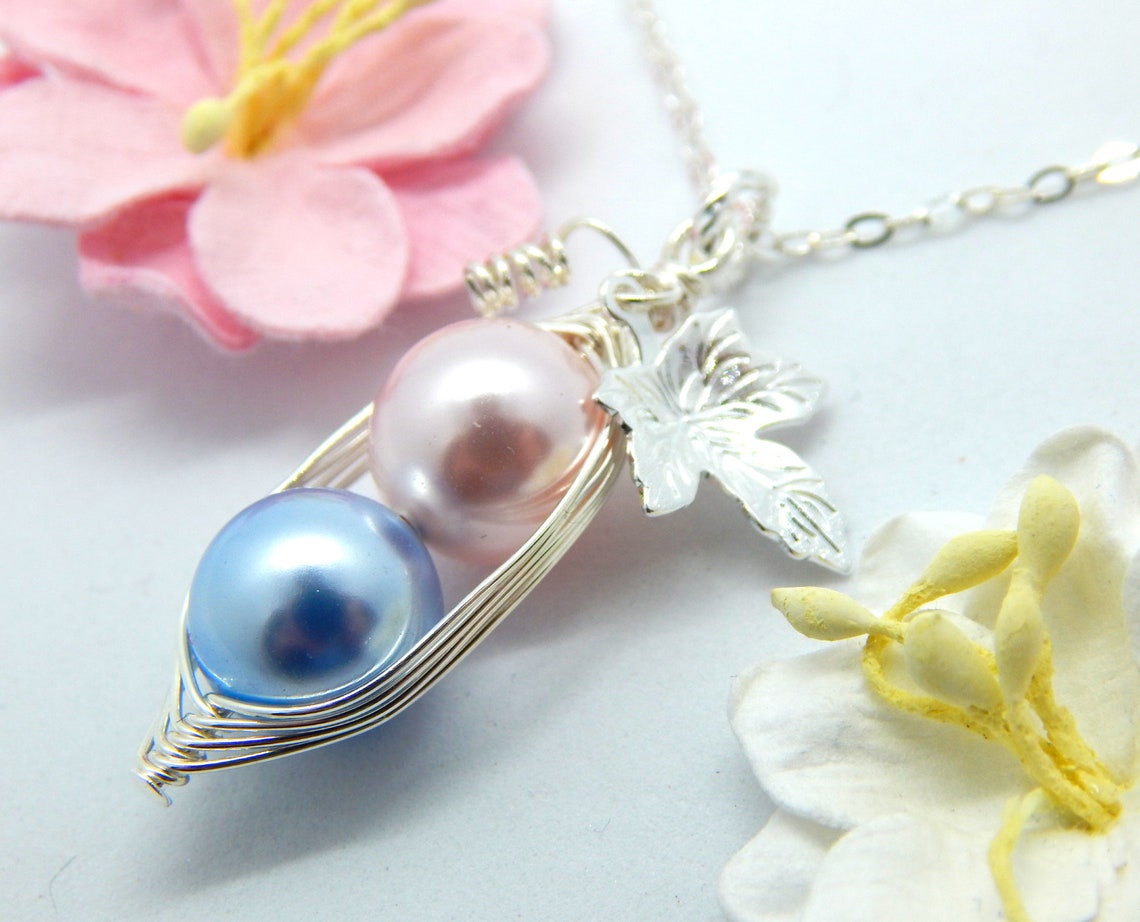 Two Peas in a Pod for a Special Girl and Boy in Silver With | Etsy