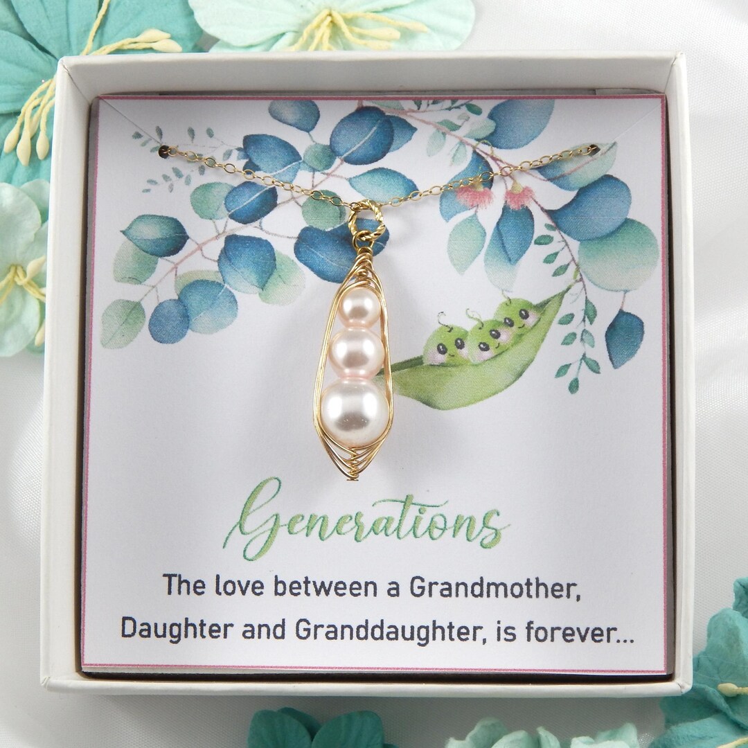 Generations Three Peas in A Pod Necklace,choose the Colour of Peas ...