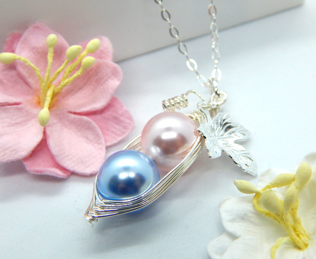 Two Peas in a Pod for a Special Girl and Boy in Silver With - Etsy