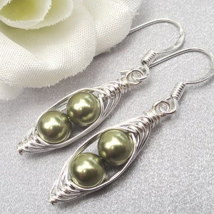Two Peas in A Pod Silver Earrings You Choose the Color. - Etsy