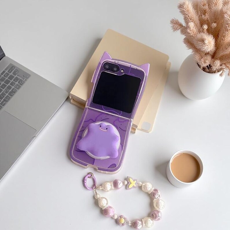 Purple Cat Ears Phone Case for Samsung Galaxy Z Flip 6 5 4 3 | Cute ...