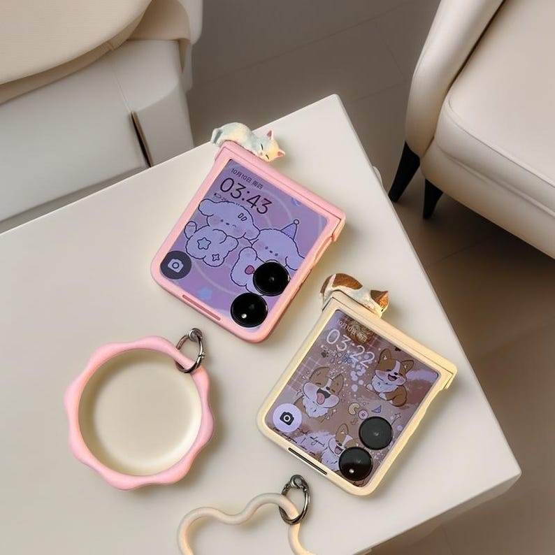 Cute 3D Sleeping Kitten Case for Samsung Galaxy Z Flip 7 6 5 4 3 | Soft ...