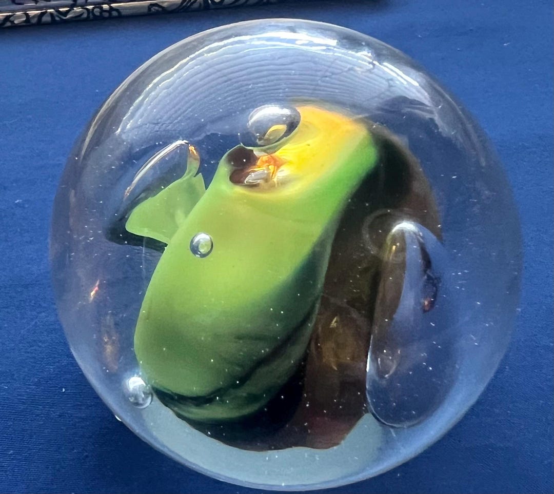 Vintage A. Jablonski Leaded Crystal Paperweight: Signed Art Glass ...