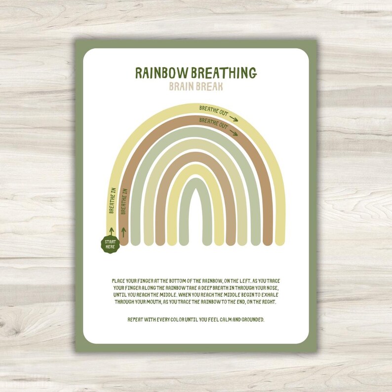 Breathing Techniques Printables: Star & Rainbow Calming Strategies ...
