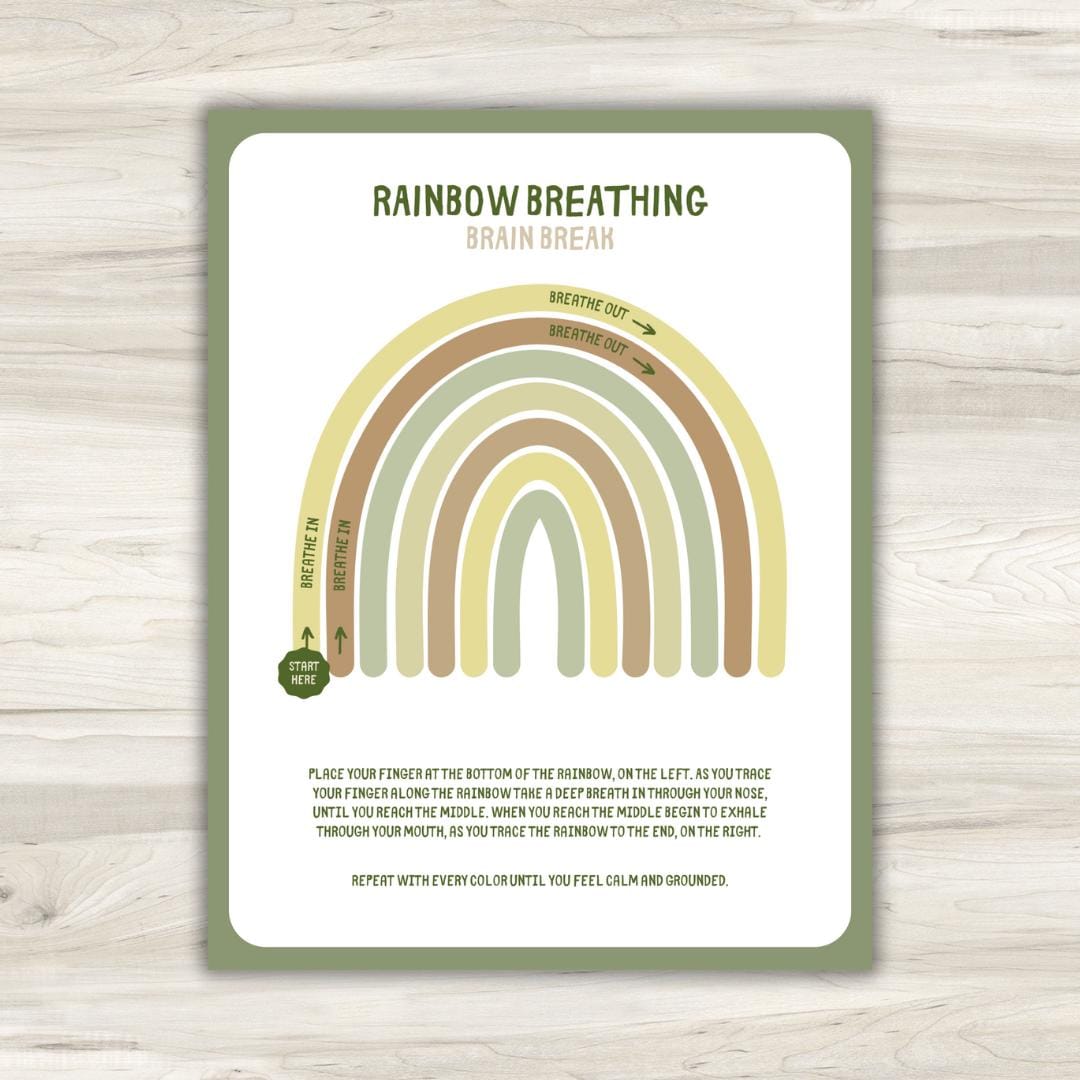 Rainbow Breathing Exercise Printable: Calming Tool for Kids (digital ...