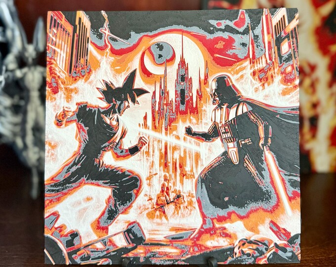 Goku Vs Darth Vader Wall Art | Anime and Star Wars Crossover | Geeky ...