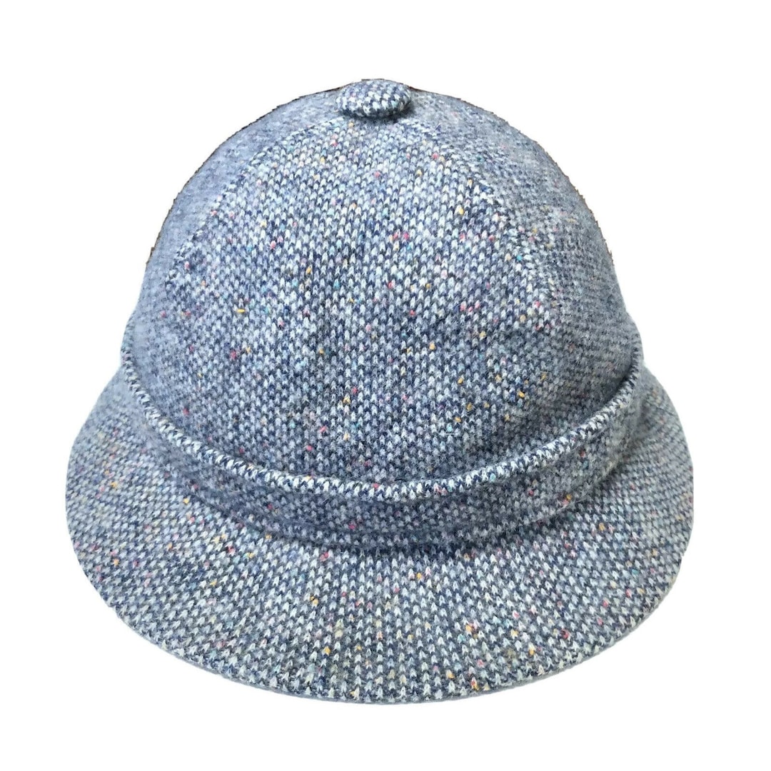 Vintage Kangol Grey ENGLAND MADE Herringbone Tweed Wool Crusher Hat ...