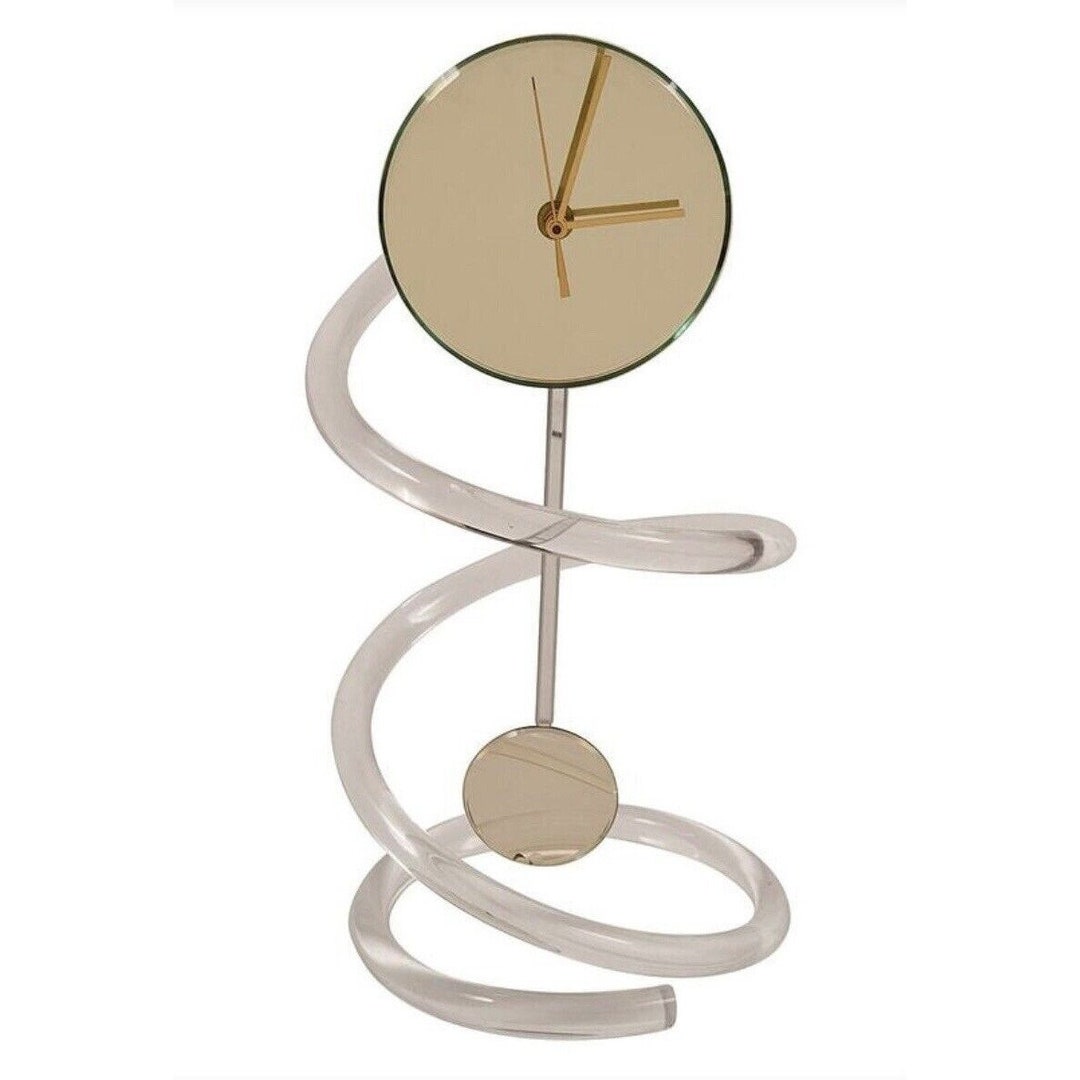 John Gilmore Lucite Spiral Mirror Pendulum Clock Mid Century Modern - Etsy