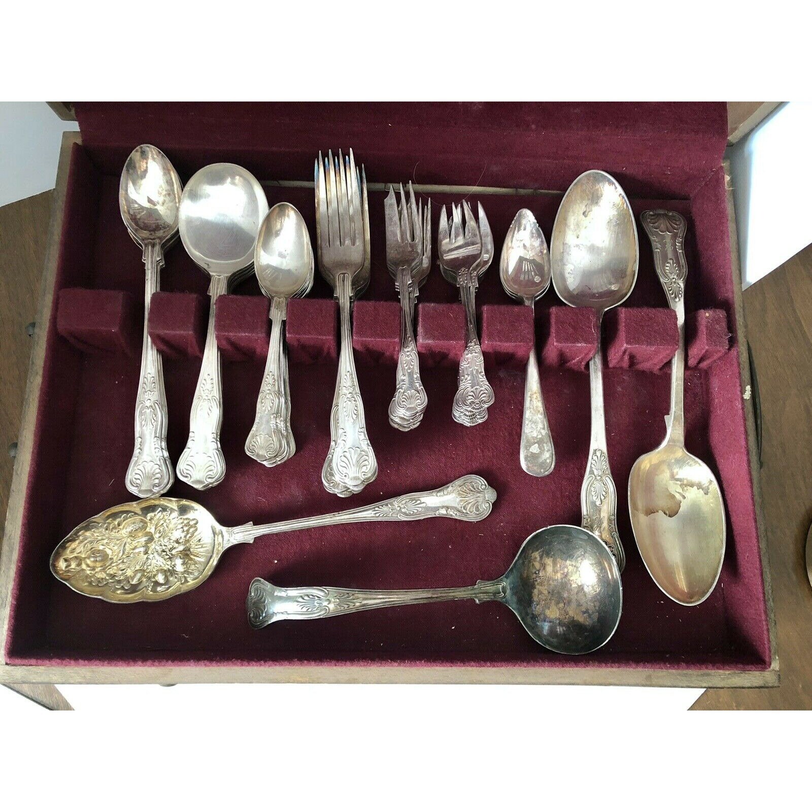Kings Ewart Perkins SHEFFIELD 48 PC Cutlery EPNS A1 Forks Spoons Knives ...