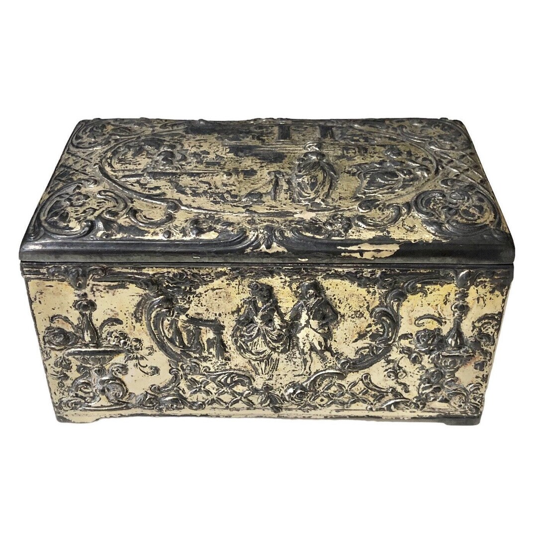 WB MFG Co 2303 Art Nouveau Jewelry Casket Trinket Box Spelter - Etsy