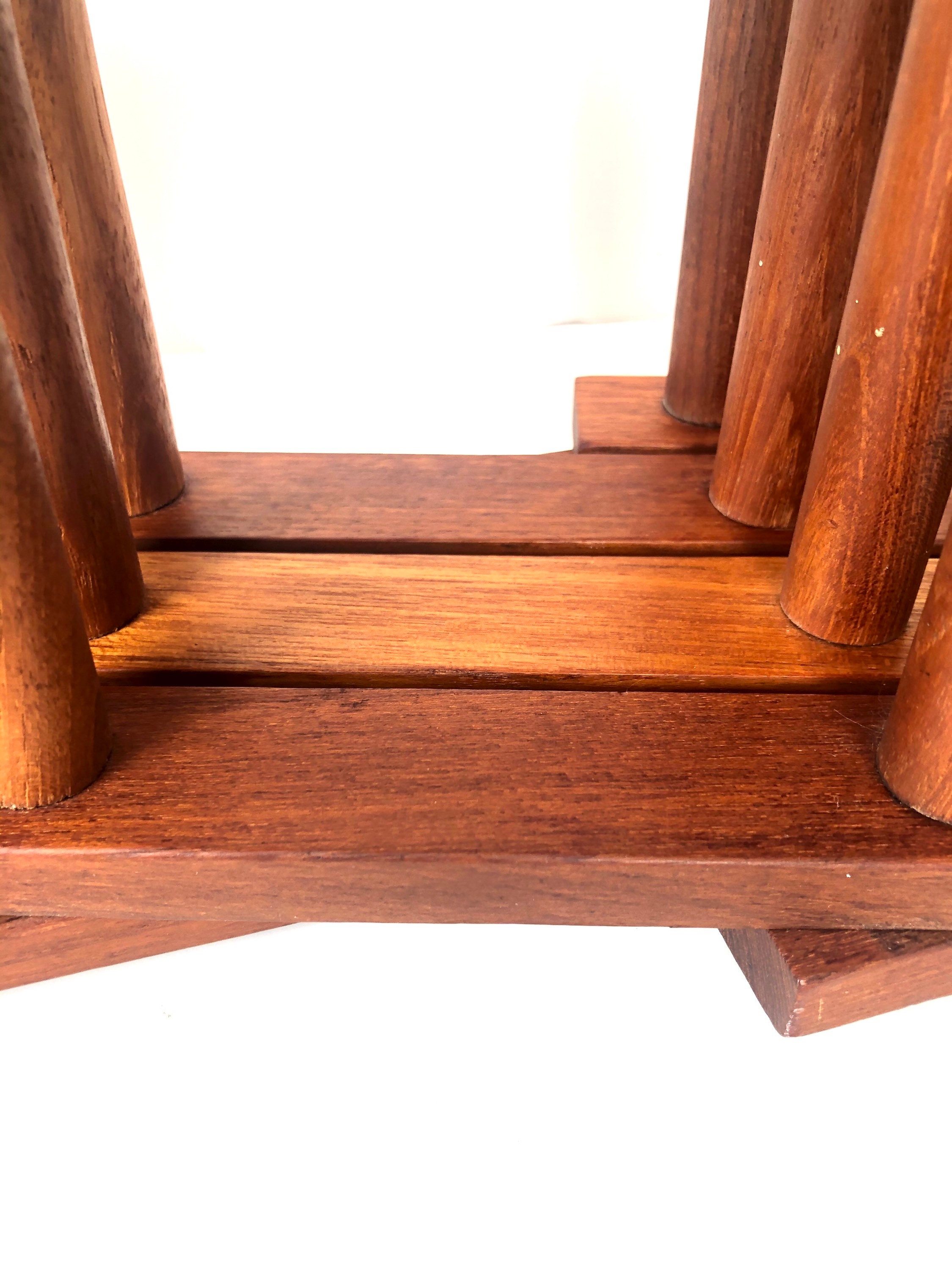 Vintage Mid Century Teak Wood Folding Wine Rack | Etsy