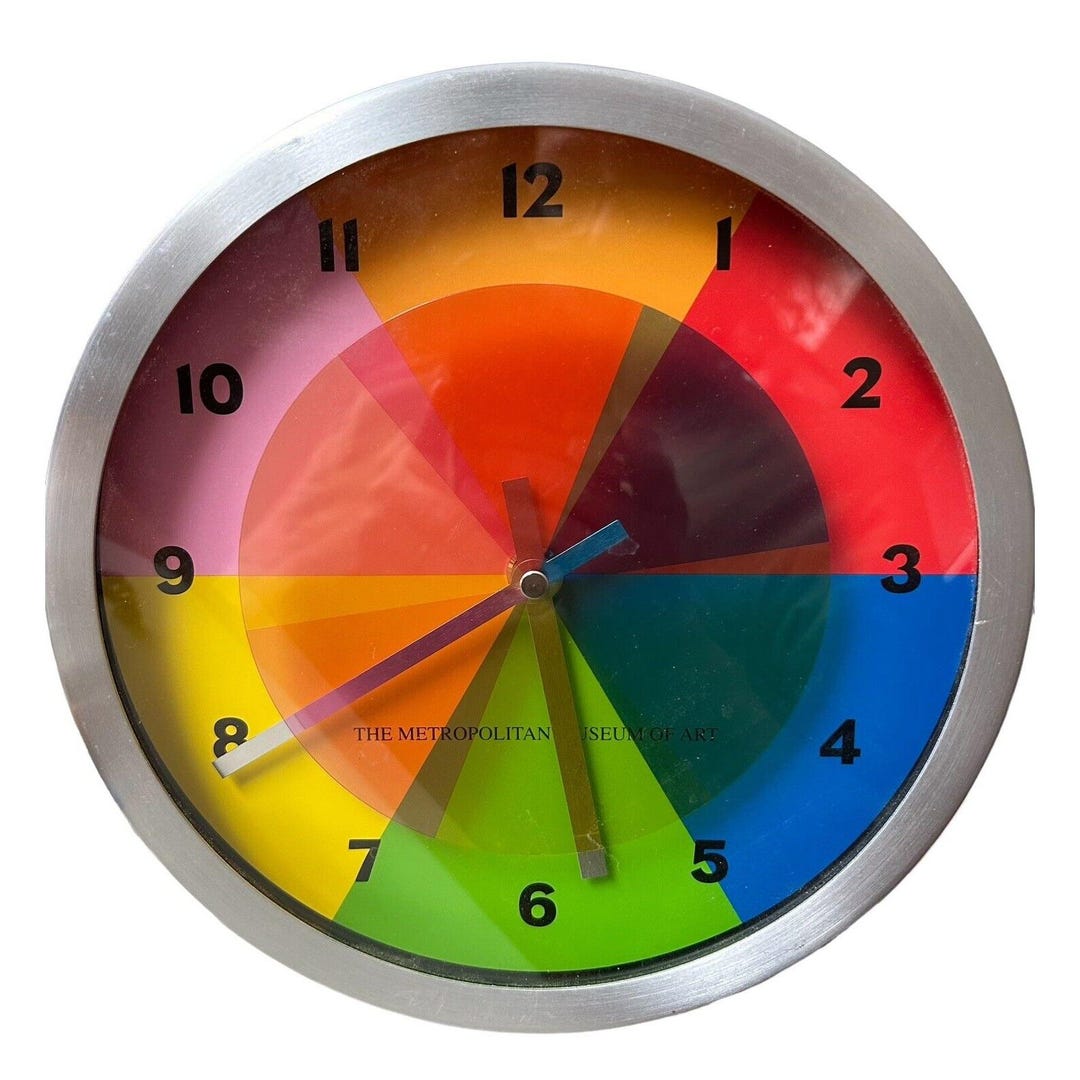 Metropolitan Museum of Modern Art Rainbow ROTATING Color Wheel Clock ...