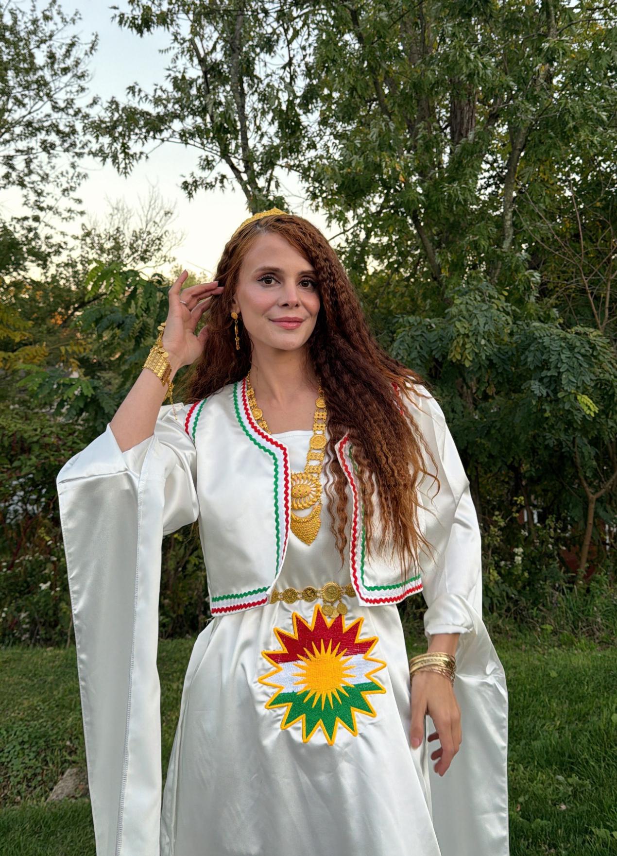Kurdish Traditional Dress Magnificent White Women's Dress , Traditional ...