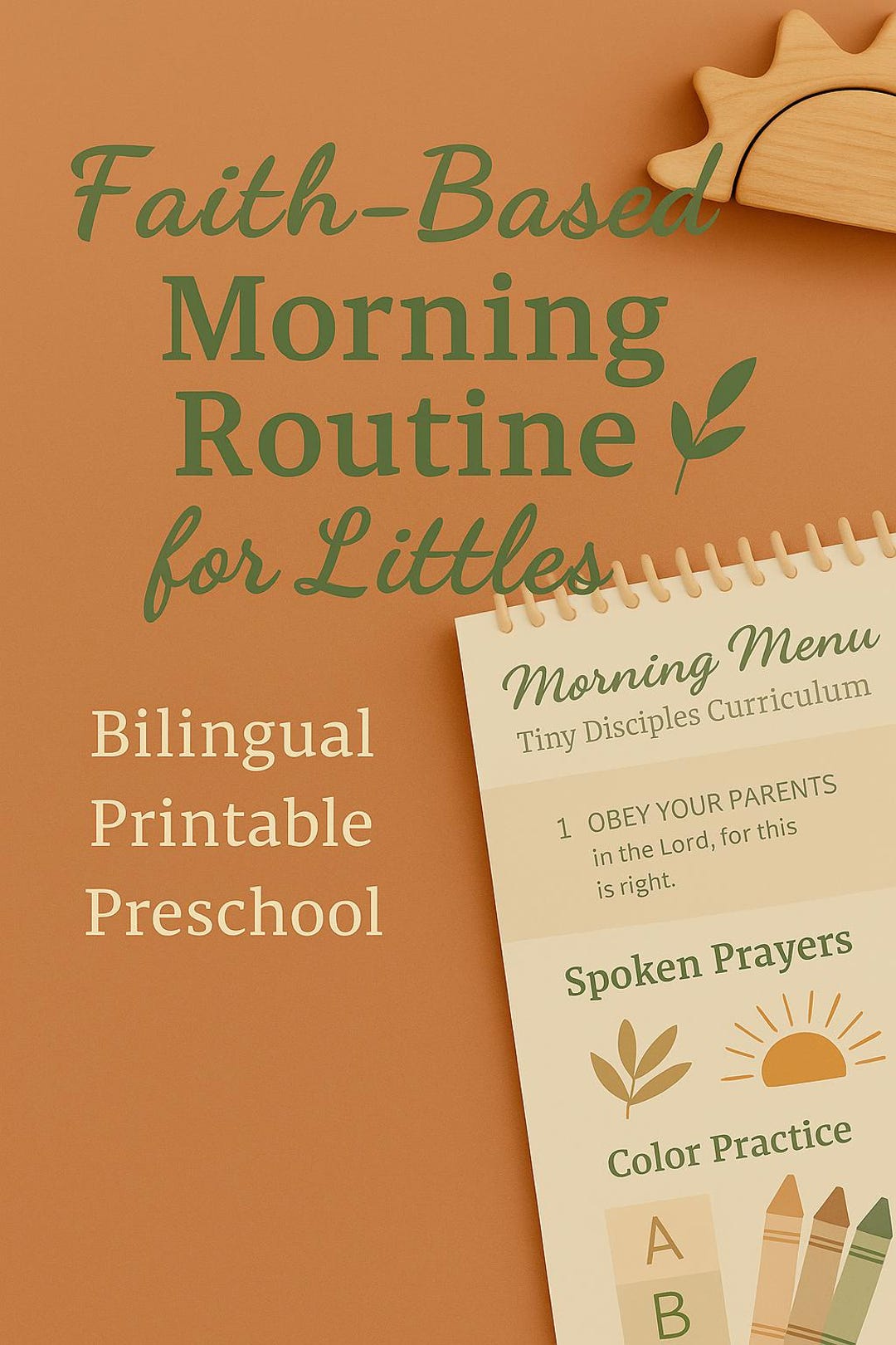 Christian Preschool Morning Menu Bilingual Homeschool Printable Faith ...
