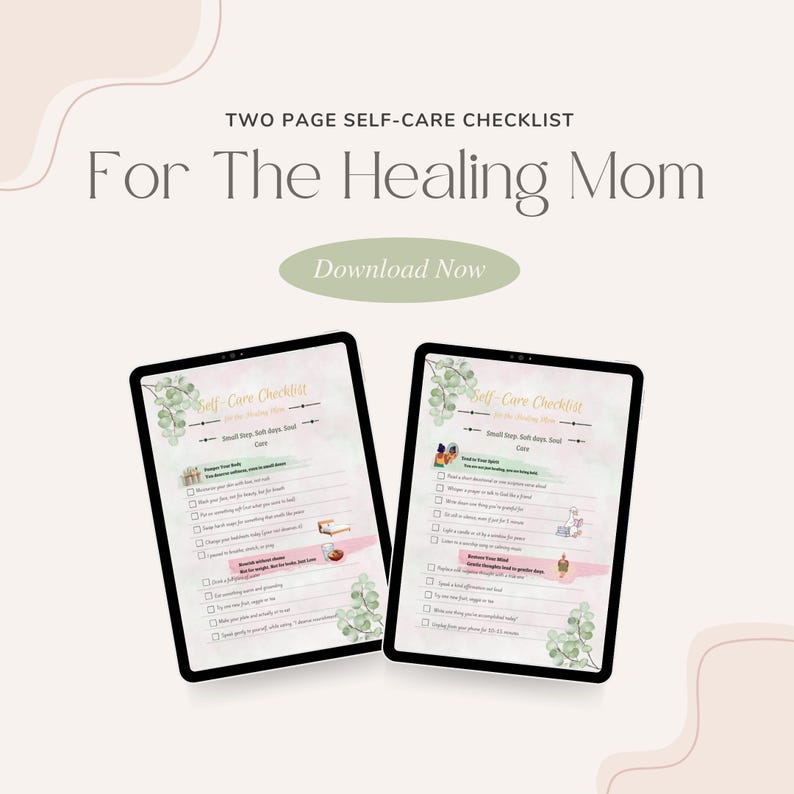 Self Care Checklist for Moms | Printable Daily Care Planner - Etsy