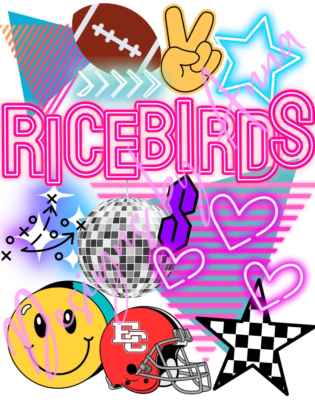 Neon Ricebirds Mascot Png/sublimation Digital Image - Etsy
