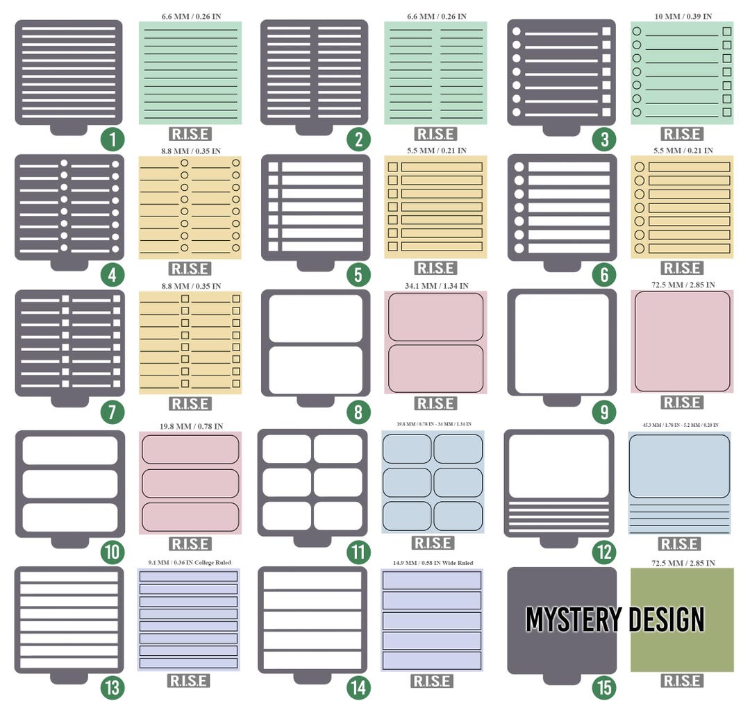 Sticky Note Stencil STL Files With Border – 3D Printing Templates for ...
