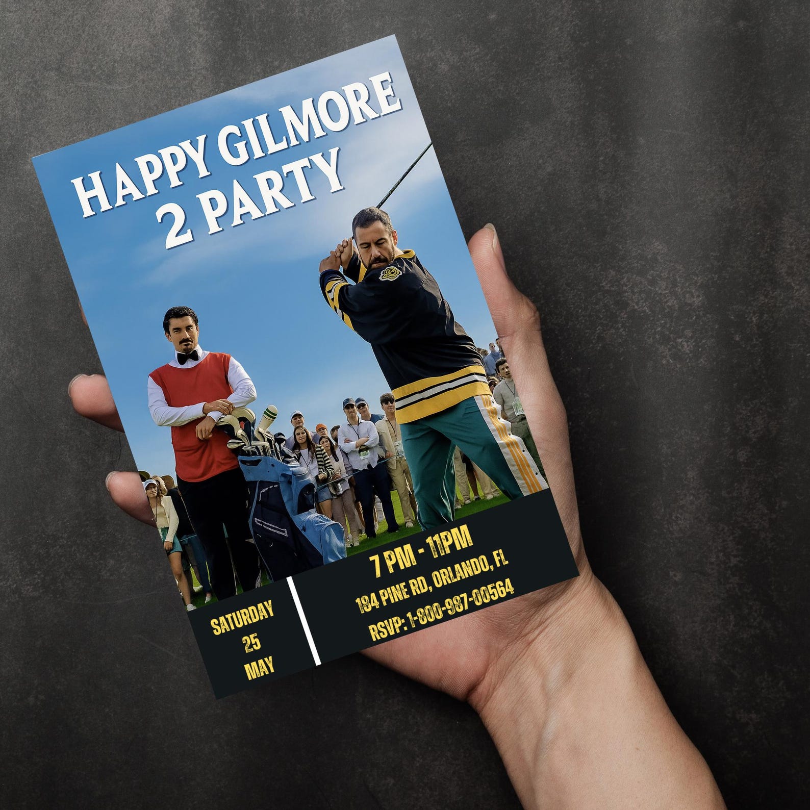 Happy Gilmore Party Invitation: Golf Theme, Adam Sandler Movie (digital ...