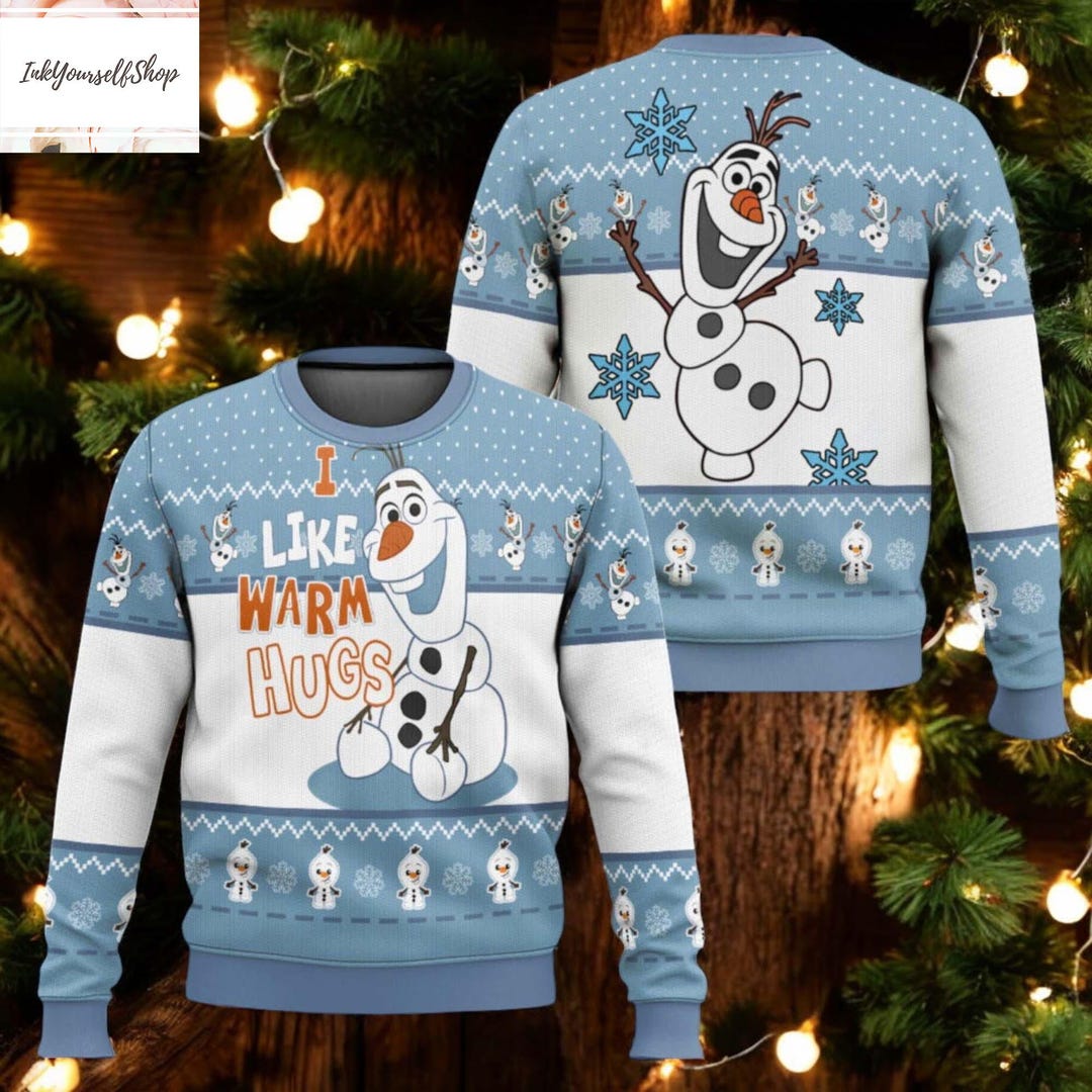 Disney Frozen Olaf Ugly Christmas Sweater, I Like Warm Hugs Sweatshirt ...