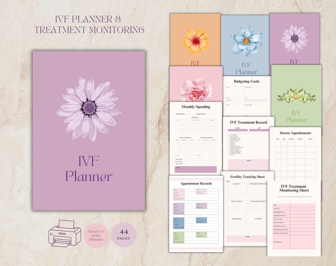 IVF Planner Printable Fertility Log, Infertility Tracker, IVF Cycle and ...