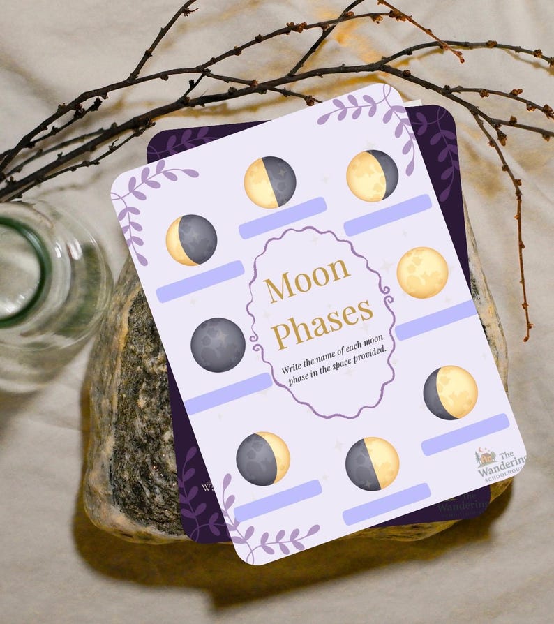 Moon Phases Printable | Kids Astronomy Worksheet & Poster | Homeschool ...