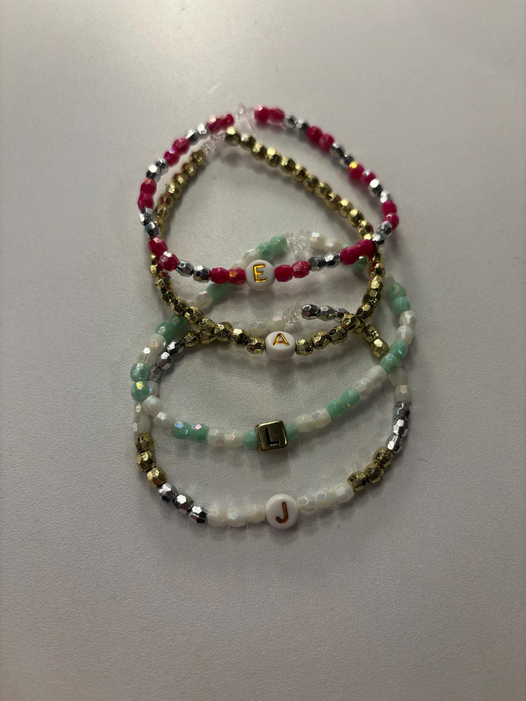 Four Pack of Lettered Friendship Bracelets - Etsy