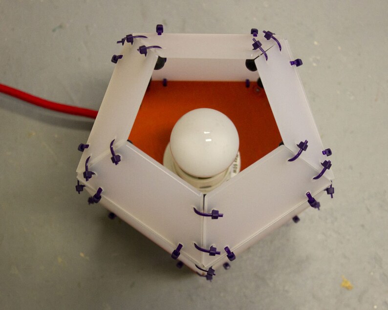 Table Lamp Perspex With Red Wooden Feet - Etsy