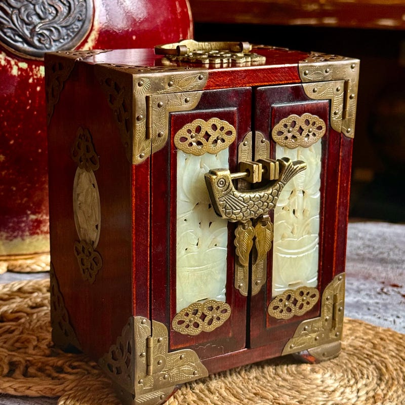 Jewelry Boxes Jade Inlay - Etsy