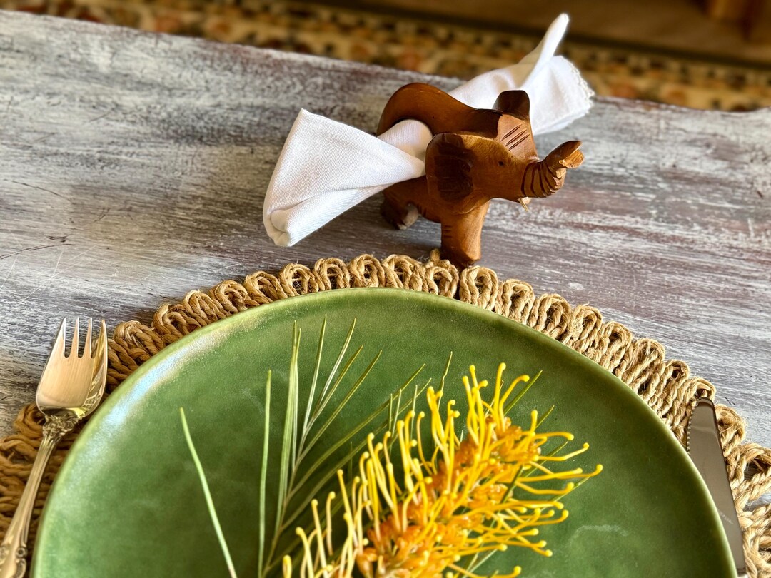 Vintage Hand Carved Wooden Elephant Napkin Holders - Etsy