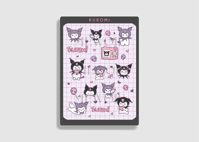 Sanrio - Kuromi Sticker Sheet for Journaling | Matte | Glossy - Etsy